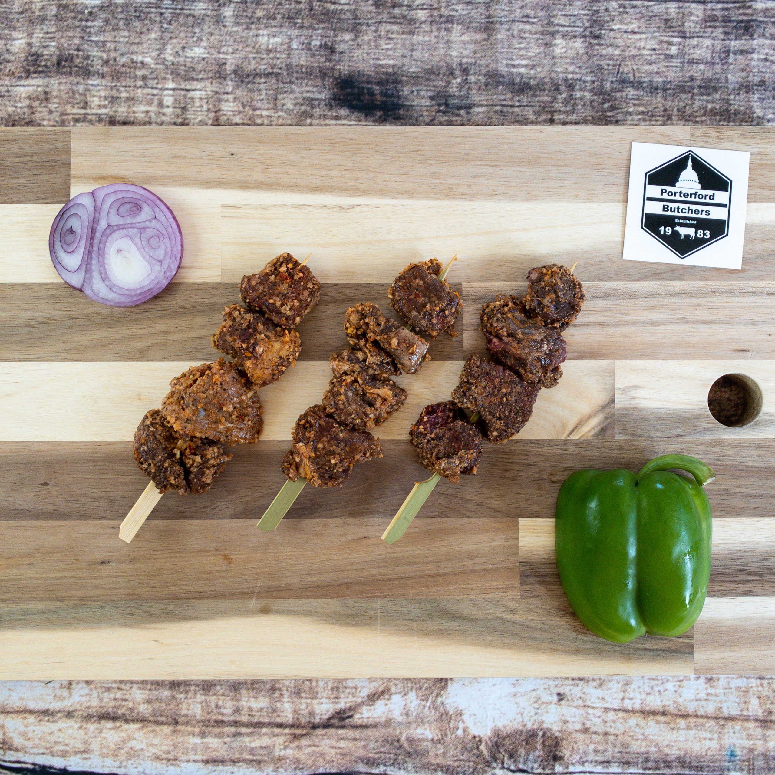 Peppered Steak Skewers (Pack of 3) – Porterford Butchers | Greater London